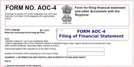 Filing of Financial Statements to ROC | AOC-4 Services