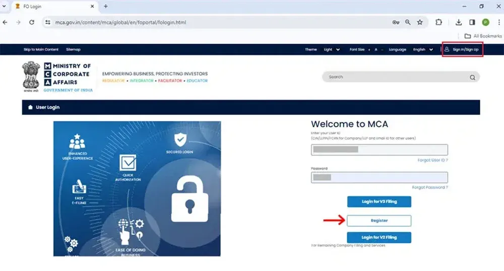 How to Create a Business User Account on MCA V3 Portal