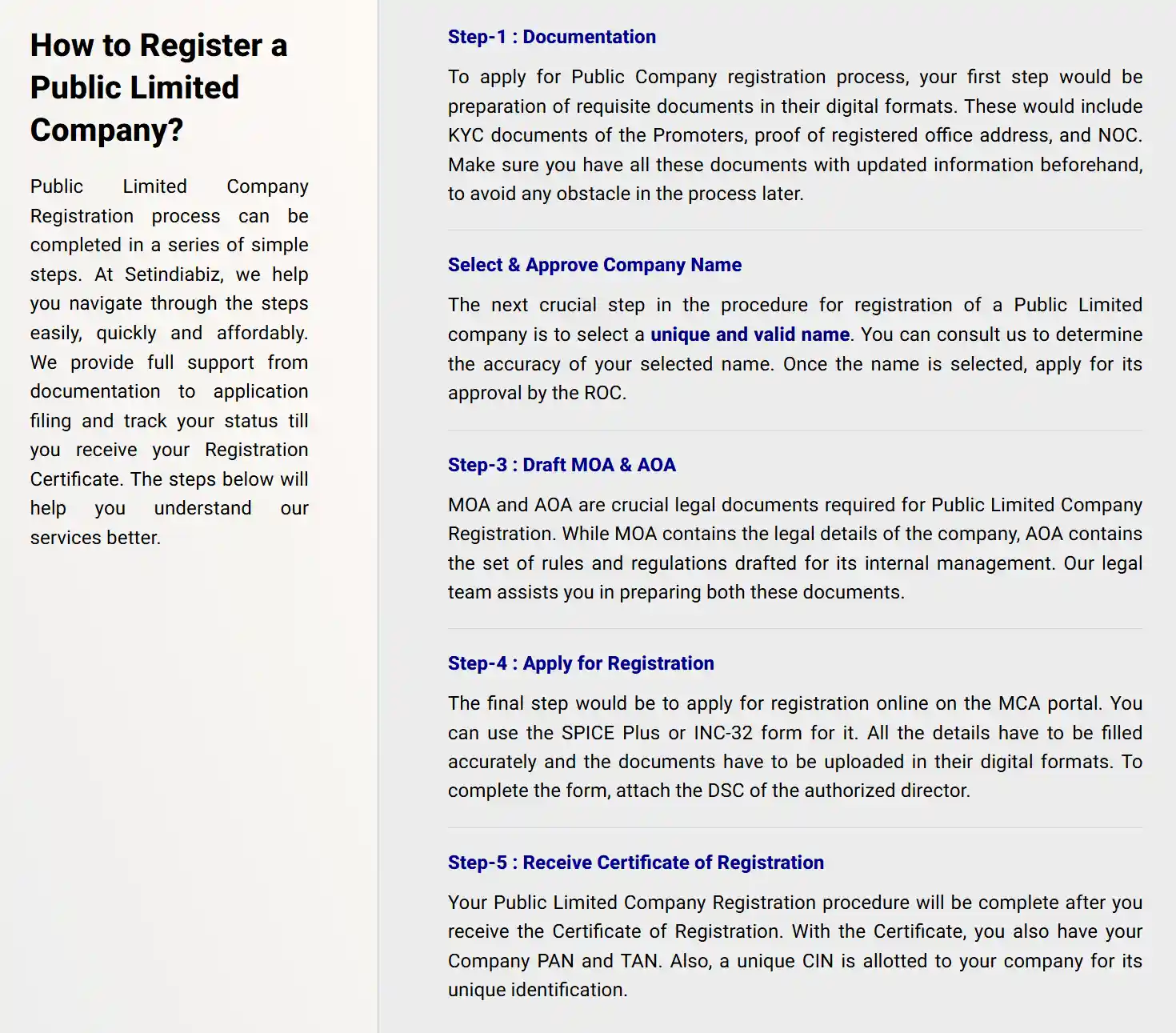 Public Limited Company Registration: Step-by-Step Guide