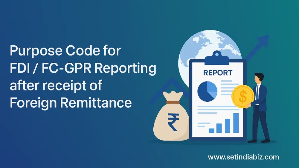 FDI Purpose Codes for FC-GPR in India | Complete Guide